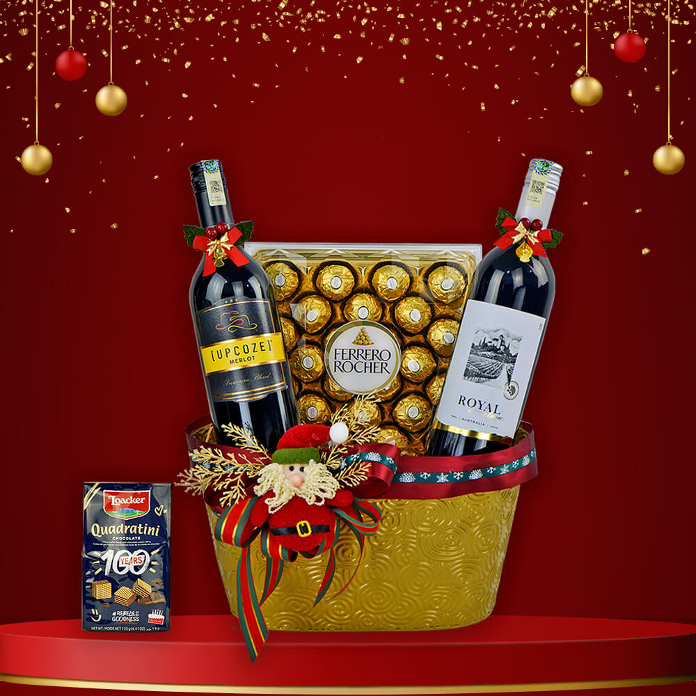 Xmas Wine Hampers | Festive Wine Gift Baskets for Christmas